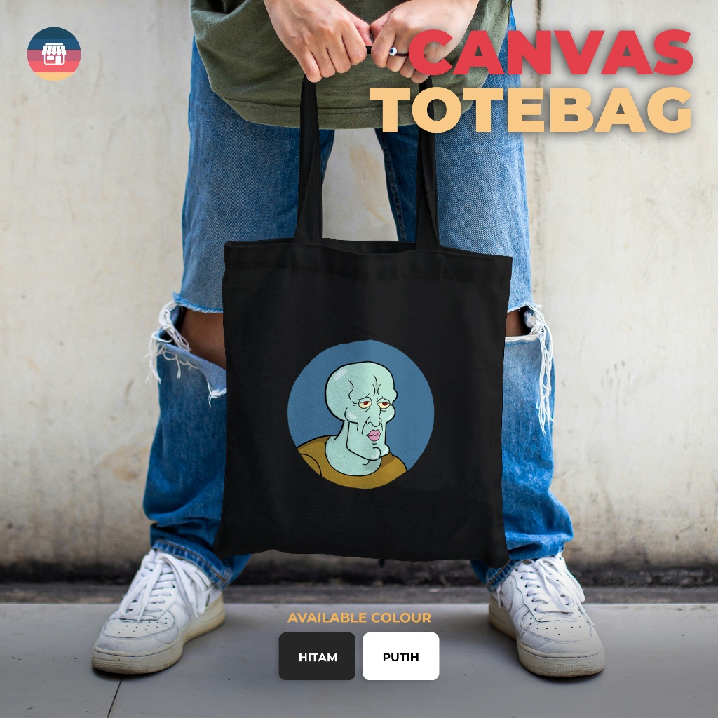 Jual TOTE BAG CANVAS SPONGEBOB SQUAREPANTS HANDSOME SQUIDWARD TERMURAH ...