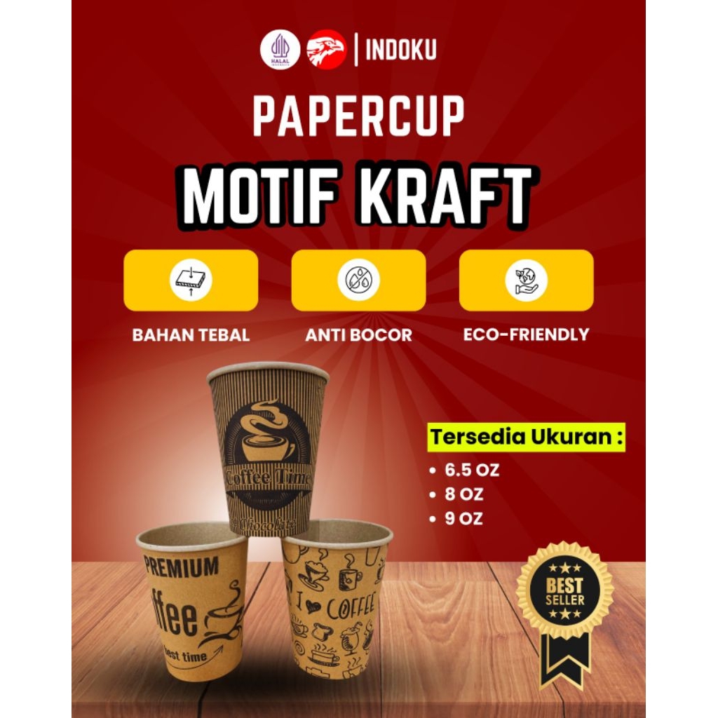 Jual [1 slop]Paper Cup Kraft 6,5oz ,9 oz 50pcs | Shopee Indonesia