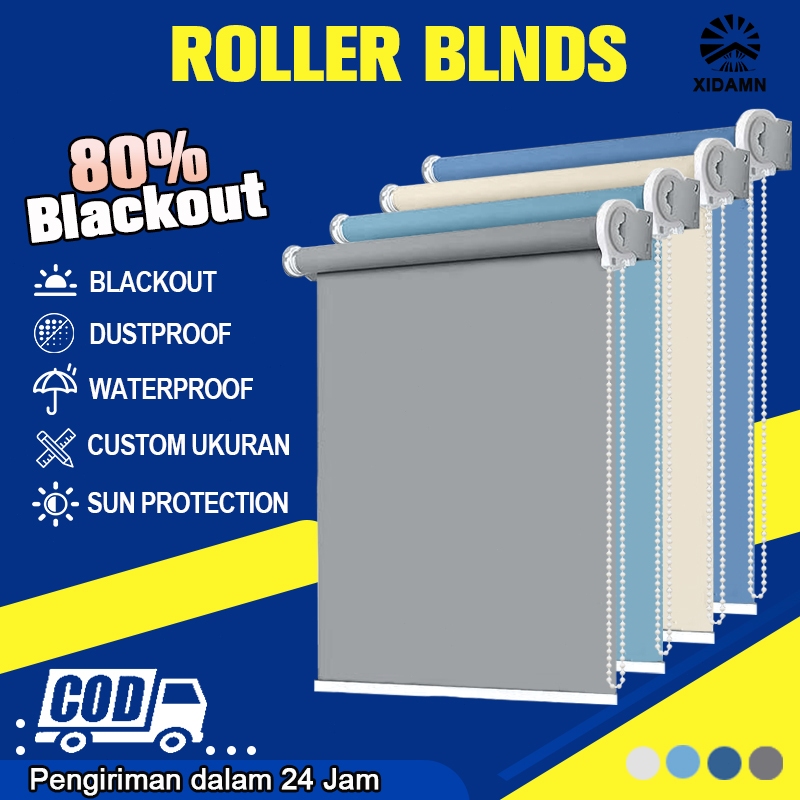 Jual Roller Blind tirai 80%Tingkat naungan tahan air Anti minyak Tirai ...