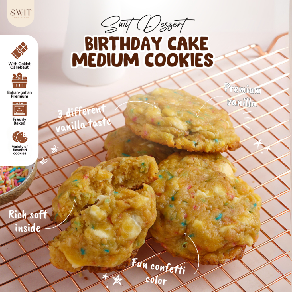 Jual Soft Medium Cookies Baked Lembut Premium Birthday Cake Homade ...