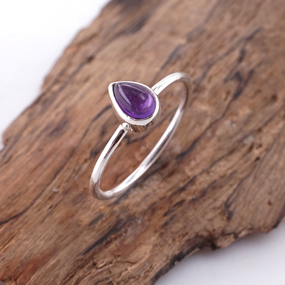 Jual Cincin Wanita Perak Asli 925 Kecubung Amethyst Ametira | Shopee Indonesia