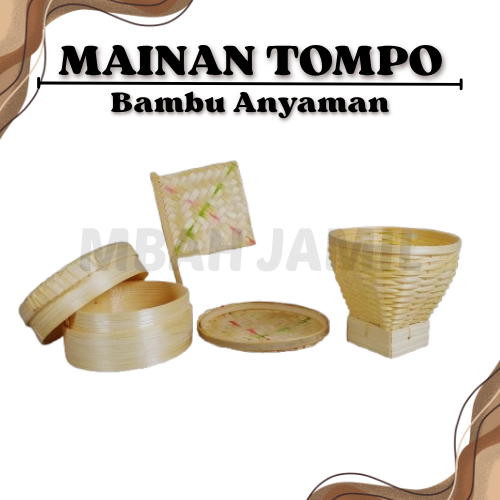 Jual Mainan Tompo Bambu Anyaman Caping Tampah Ceting Tempat Nasi Bambu ...