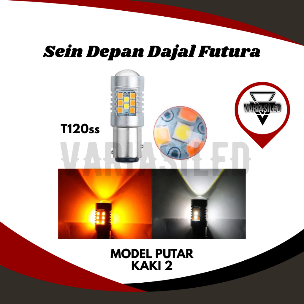 Jual Led Model Putar Kaki 2 Sein Depan Futura T120ss (Putih-Kuning ...