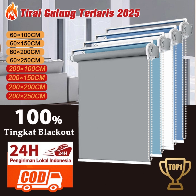 Jual Roller Blind Premium Blackout 100% Dengan Rel Kepala - Tirai ...