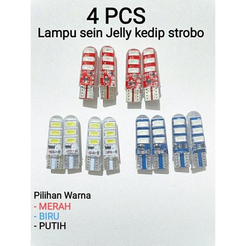 Jual 4 Pcs Lampu Sein Jelly Kedip T10 6 Mata Paket Bohlam Lampu Sen ...