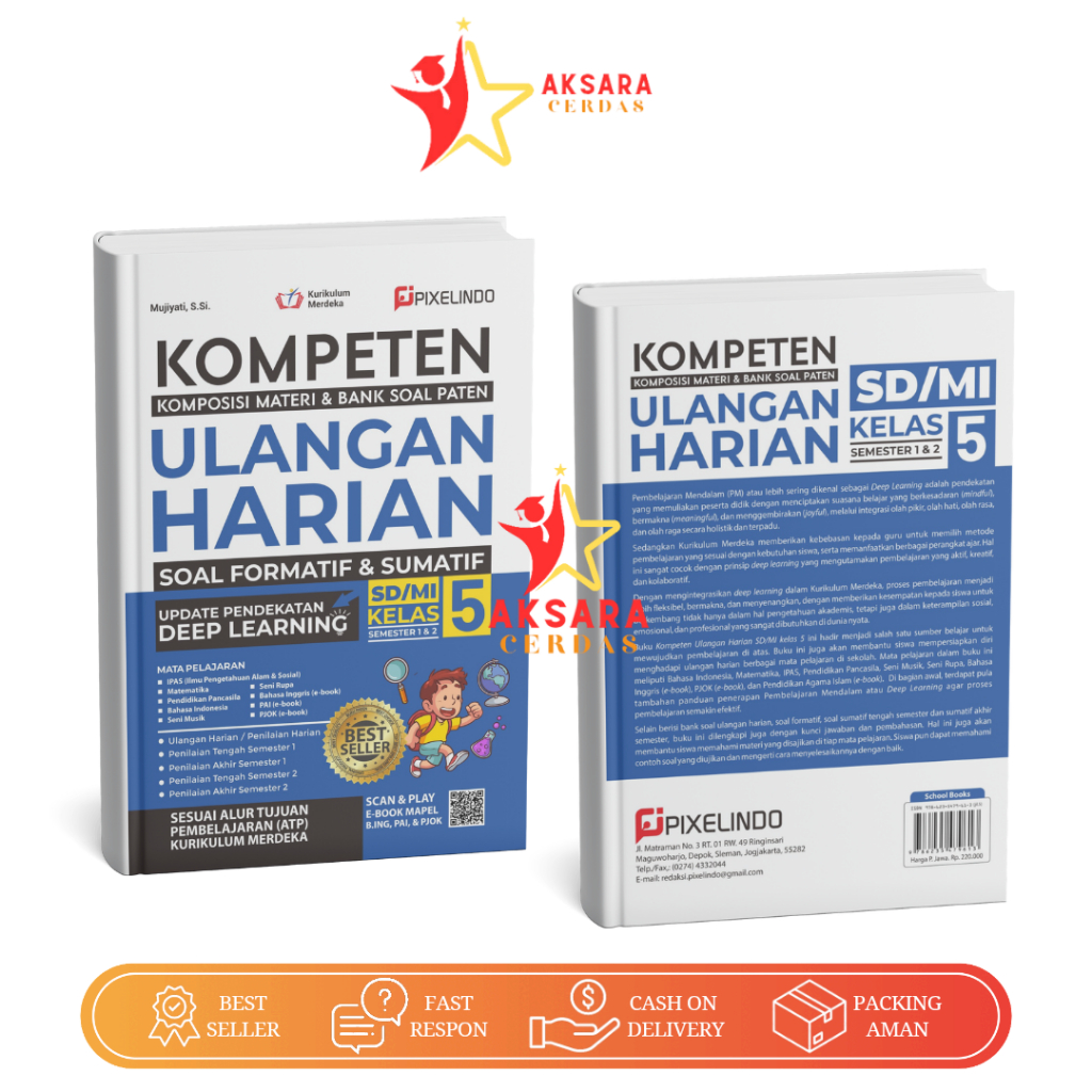Jual Buku Kompeten Ulangan Harian Kurikulum Merdeka Kelas 5 SD MI Deep Learning Ringkasan Materi ...