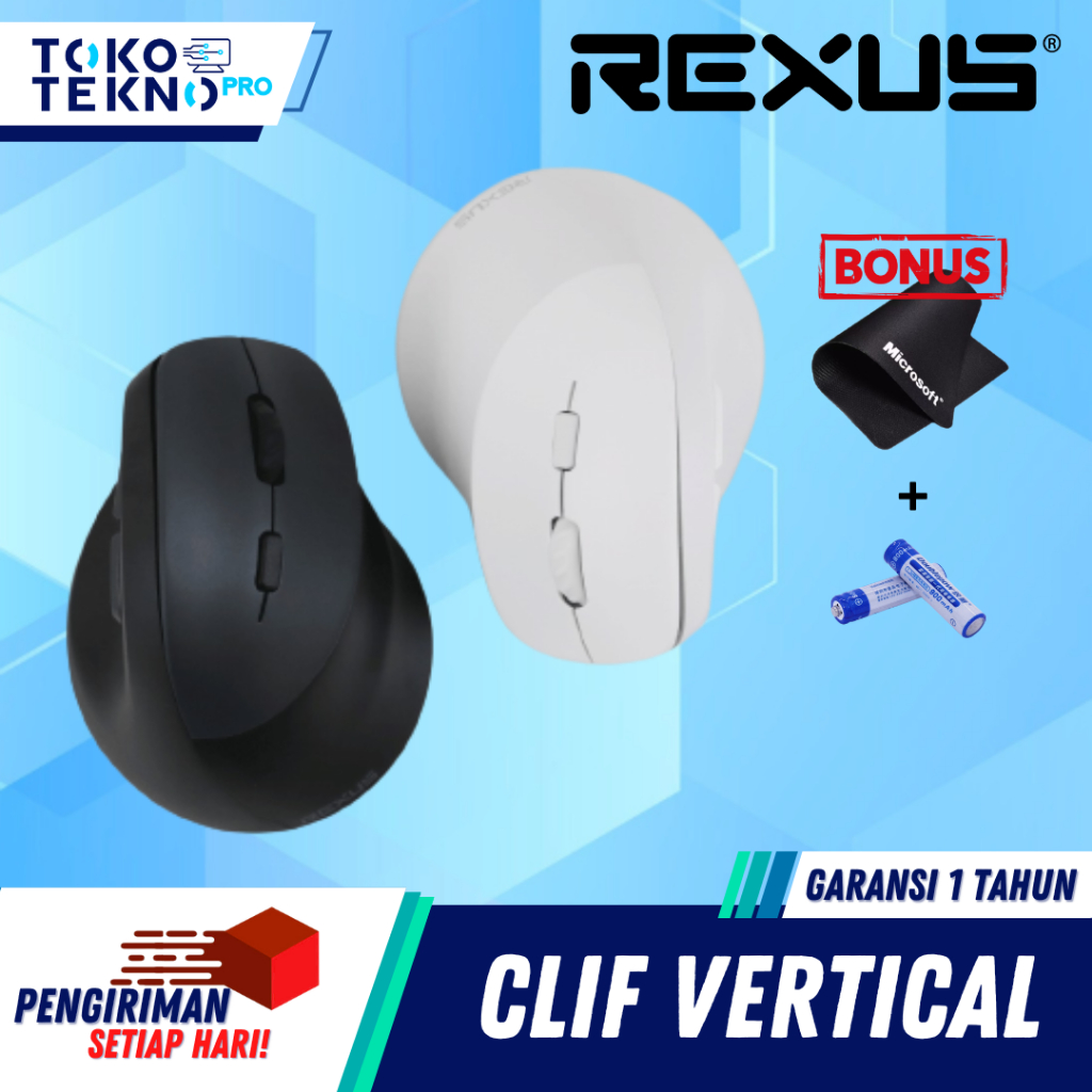 Jual Rexus Clif Vertical Mouse Wireless Connection Garansi Resmi ...