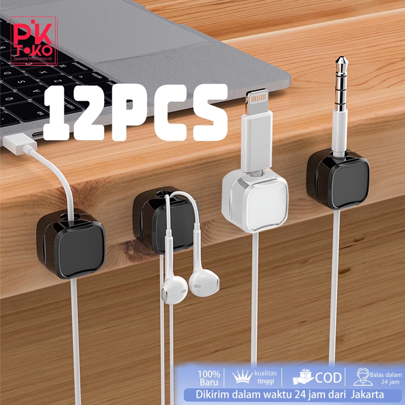 Jual Kabel Klip Magnetic Serbaguna Isi 12pcs Bracket Kabel Cable Holder ...