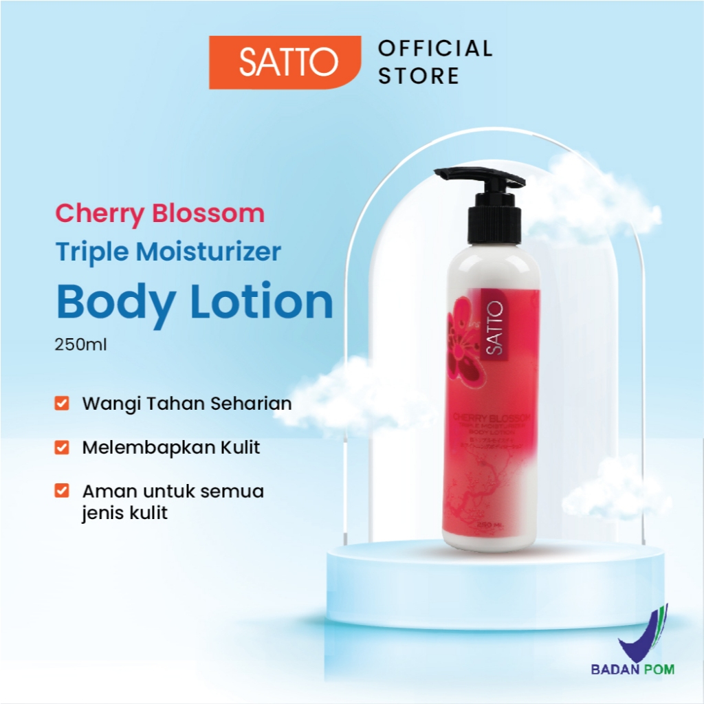 Jual Satto Body Lotion Cherry Blossom Triple Moisturizer 250G - Wangi ...