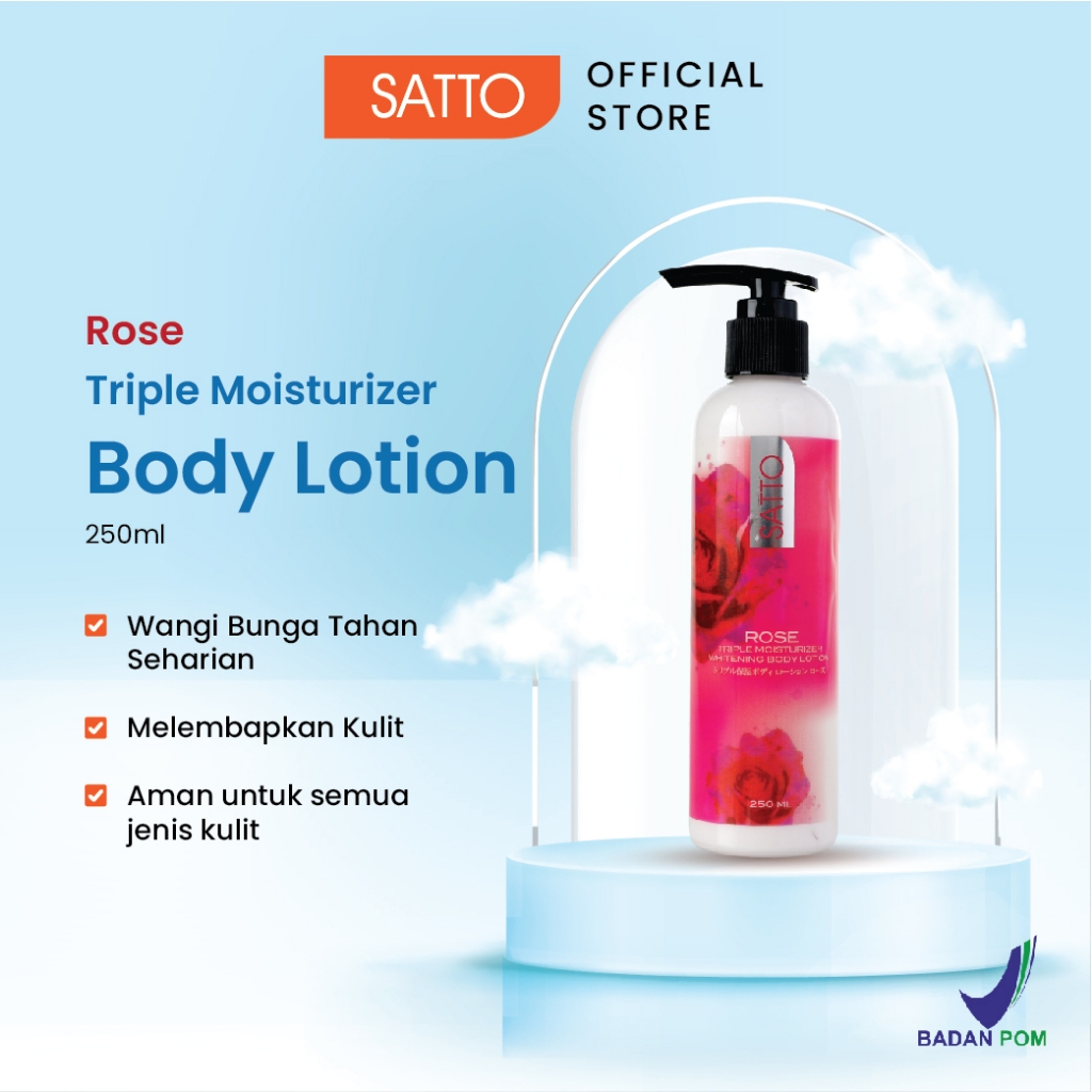 Jual Satto Rose Triple Moisturizer Body Lotion 250ML – Wangi Mawar ...