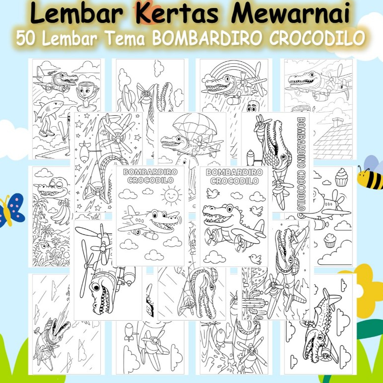 Jual Kertas Gambar 50 Lembar - Kertas Mewarnai Tema ANOMALI BRAINROT ...