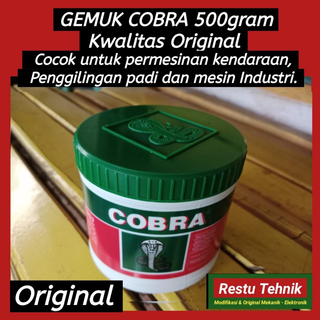 Jual setempet, gemuk, chasis grease, Cobra hijau 500 gram | Shopee ...