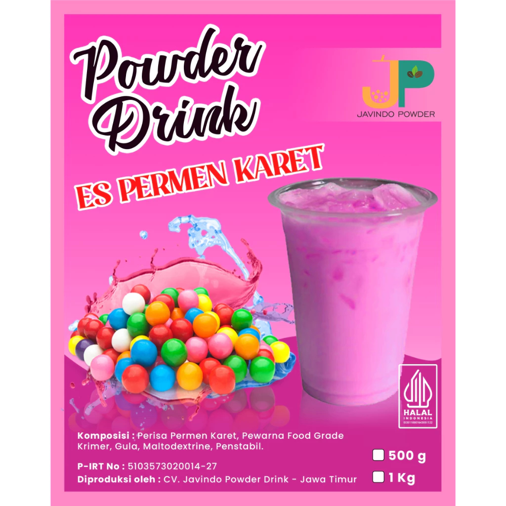Jual JAVINDO Bubuk Minuman Rasa Es Permen Karet / Bubble Gum Pink 1Kg ...
