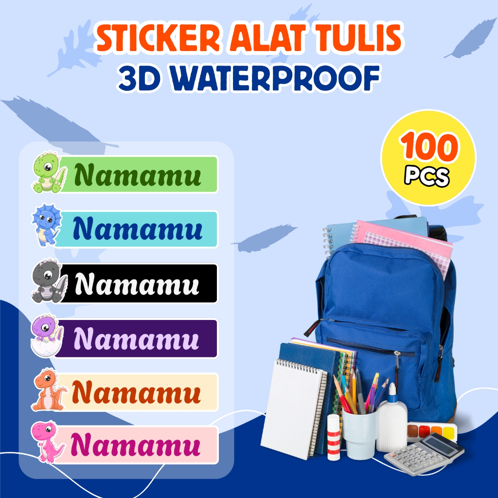 Jual 100Pcs Sticker Custom Nama Piring Sendok Botol Barang Perabotan ...