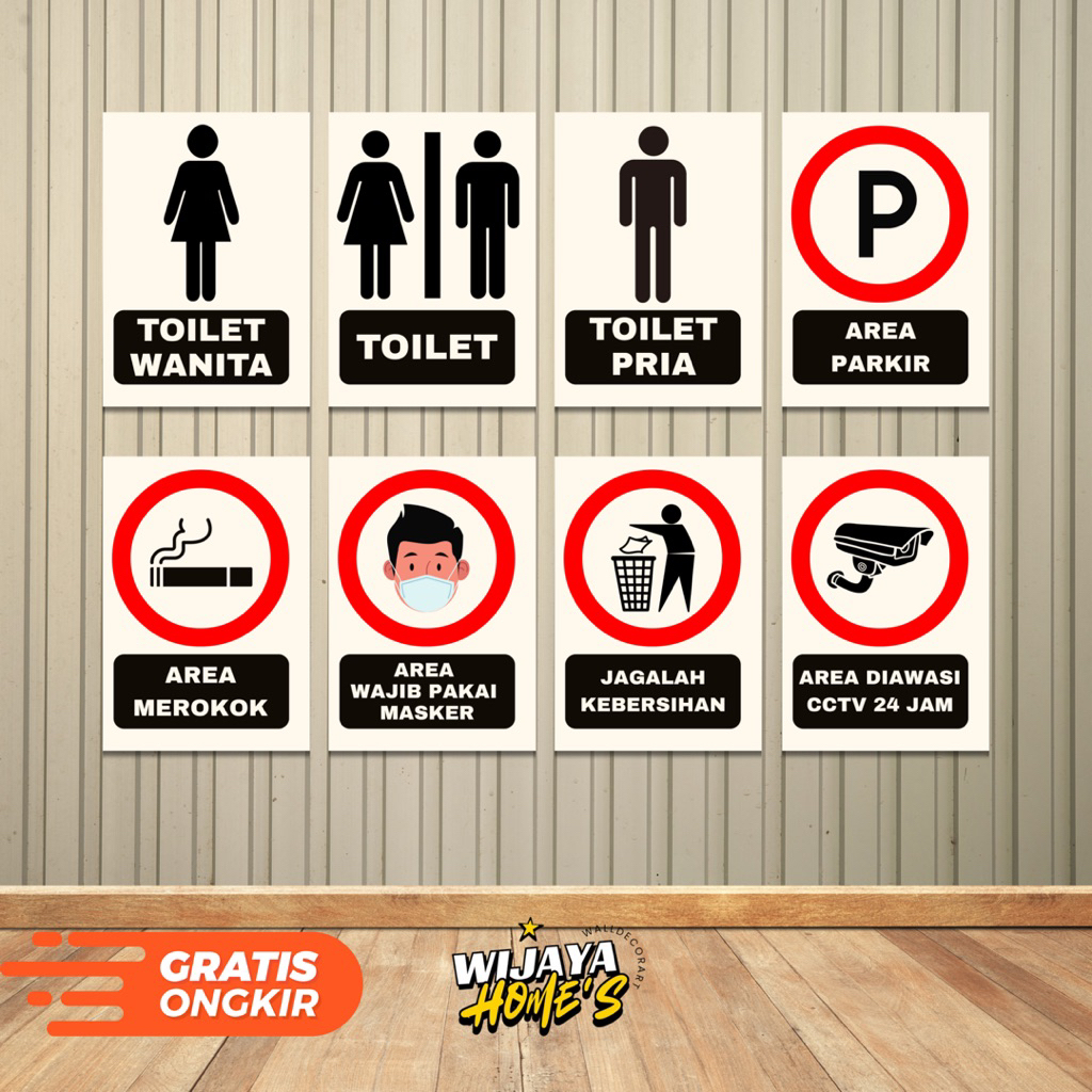 Jual Sign peringatan plakat pemberitahuan sign board 15x20CM bahan mdf ...