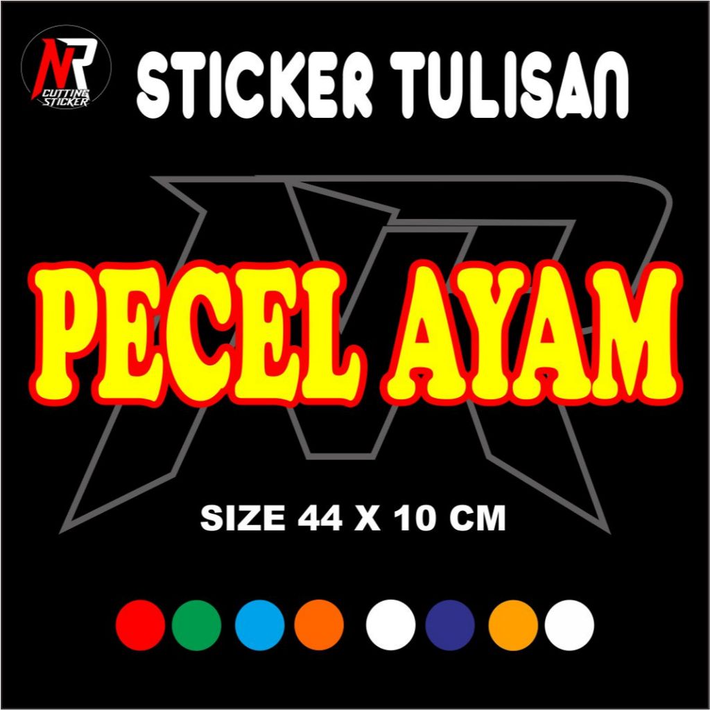 Jual STICKER CUTTING TULISAN PECEL AYAM STICKER HURUF DOBEL STICKER ...