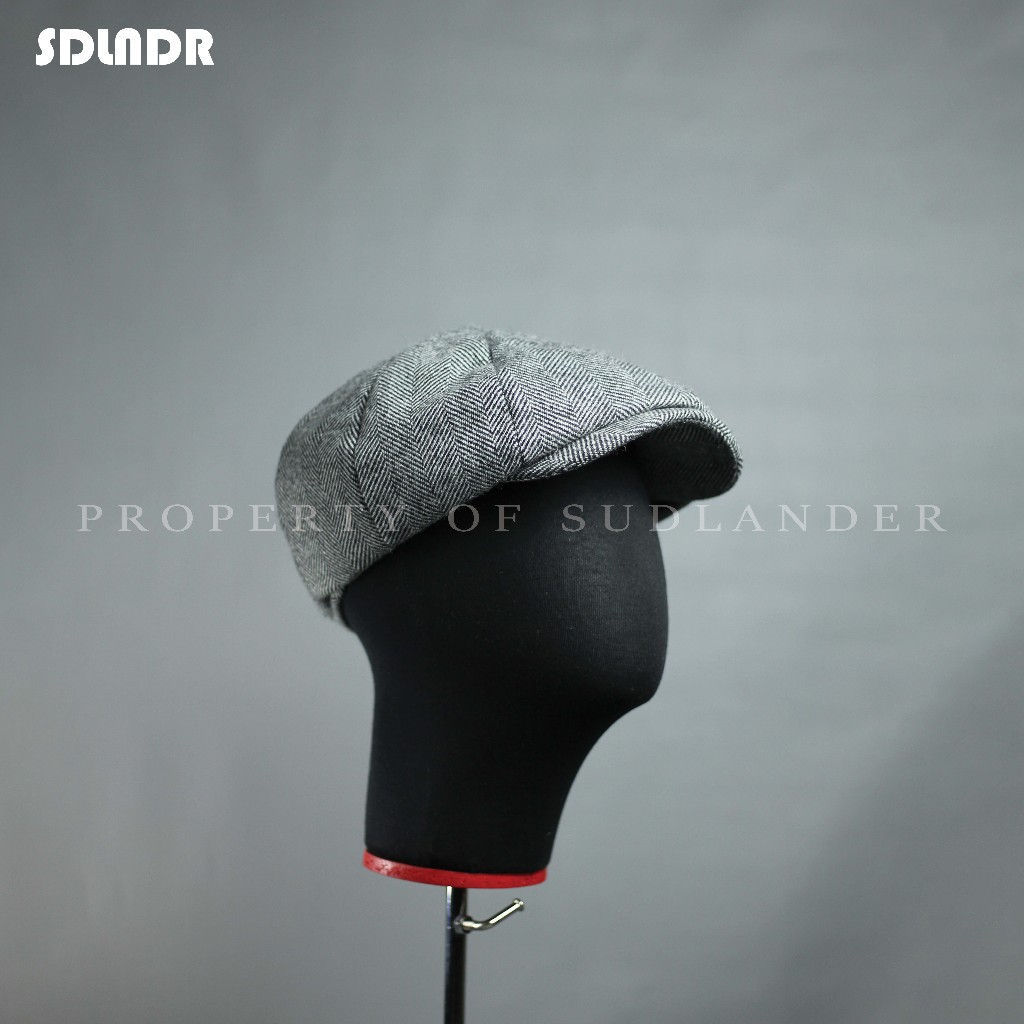 Jual Sudlander Newsboys cap Topi Mafia Warna Herringbone Abu Tua Bahan ...