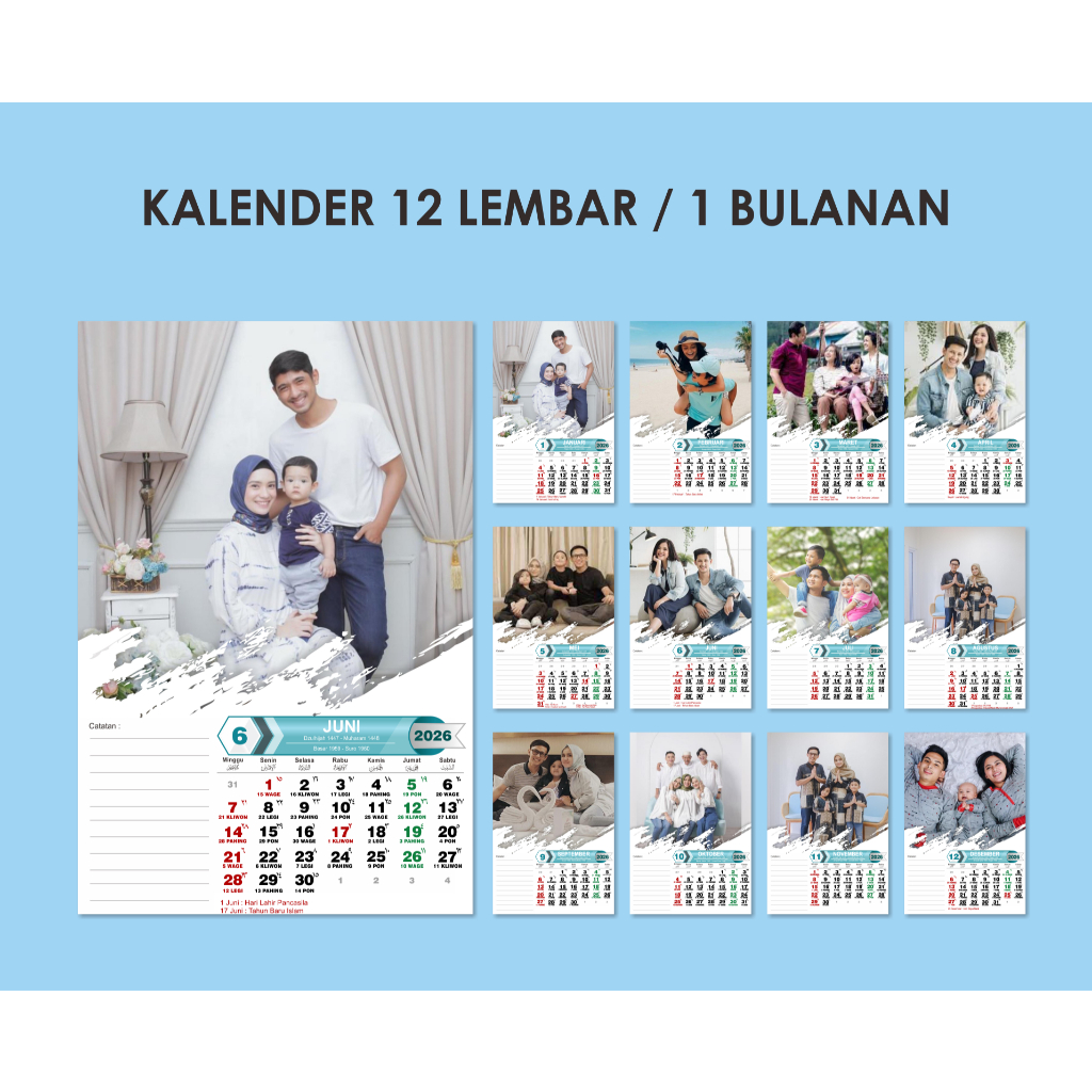 Jual KALENDER DINDING ISI 12 LEMBAR | KALENDER DINDING 2026 | KALENDER ...