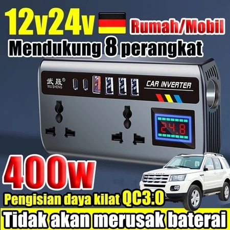 Jual 400W 12V/24V DC Portable USB Car Power Inverter Converter Listrik ...