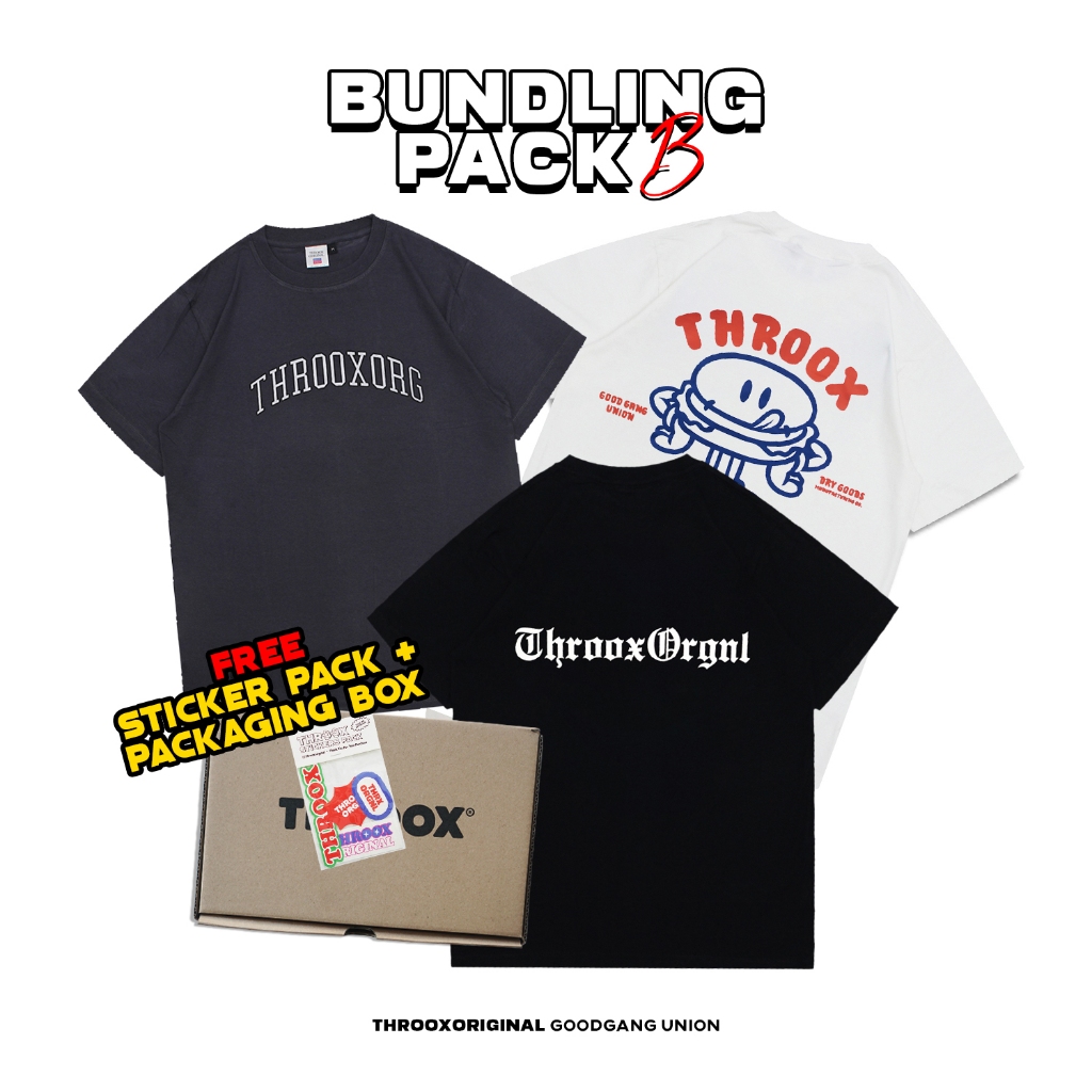 Jual Throox || Bundling Pack B [ 3 T-Shirt + Free Sticker Pack ...