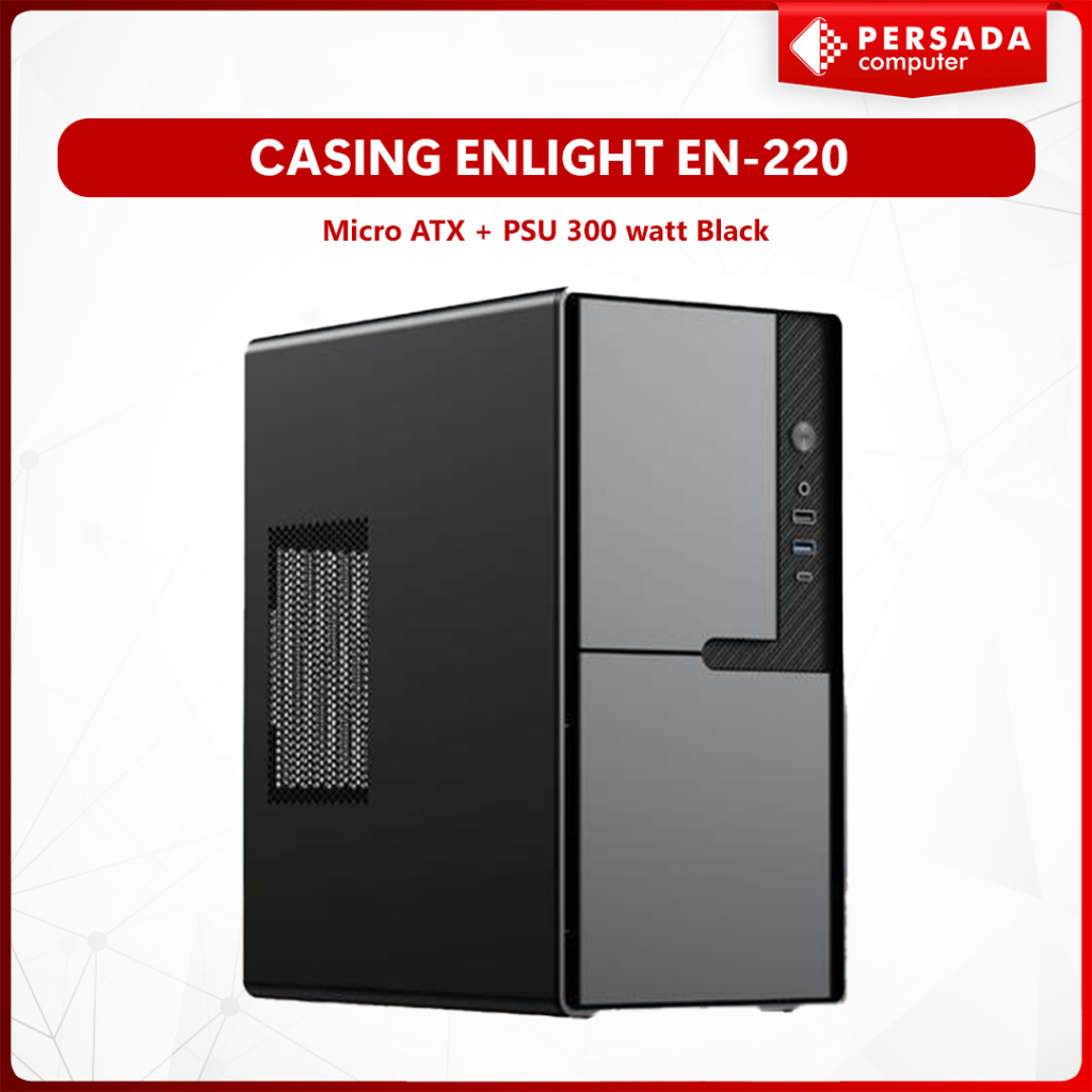 Jual CASING ENLIGHT EN-220 Micro ATX + PSU 300 watt Black | Shopee ...