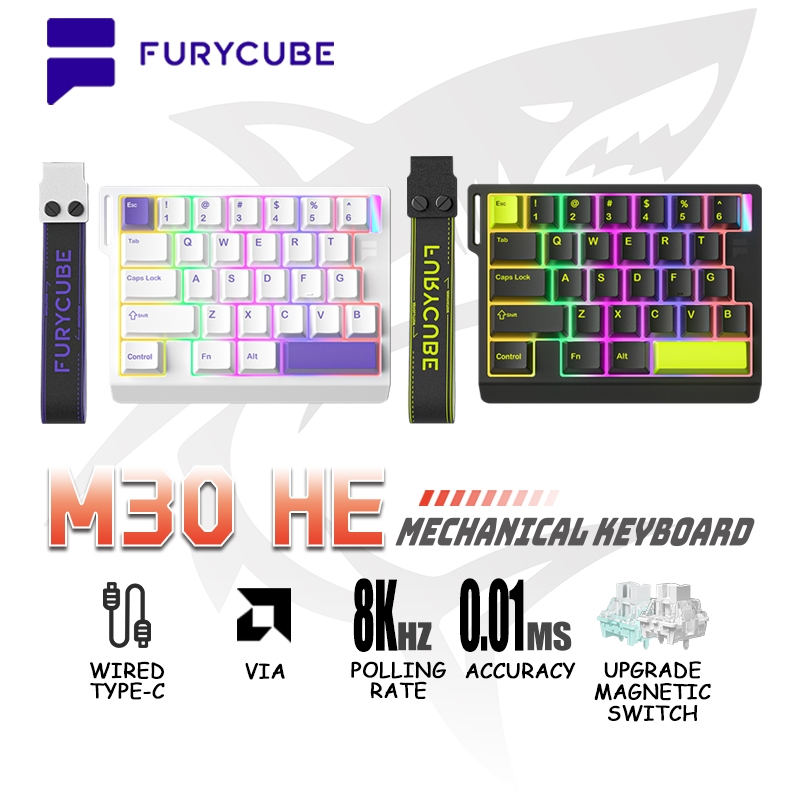 Jual FURYCUBE M30 HE Magnetic Switch Keyboard Wired RGB Backlight Gaming 3 Pin Hot Swappable ...