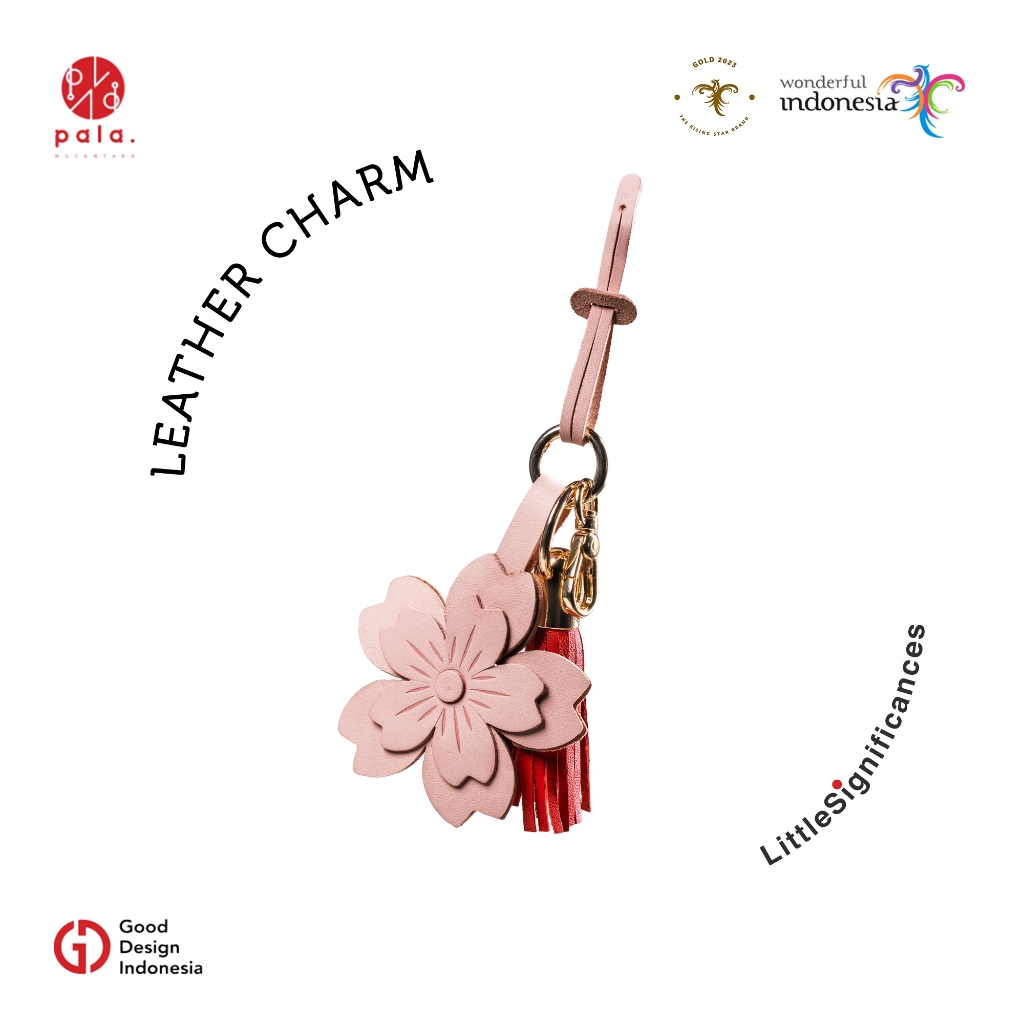 Jual PALA Nusantara Bag Charm Sakura Kulit Genuine Leather Unik Statement Gantungan Tas Kunci ...
