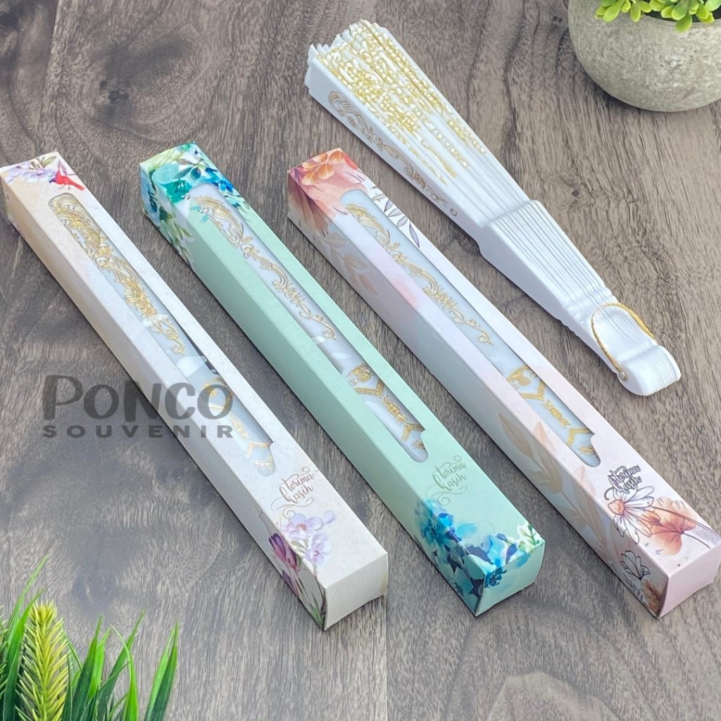 Jual 50 Pcs Kipas Kain Putih Gliter Kemasan Box | Shopee Indonesia