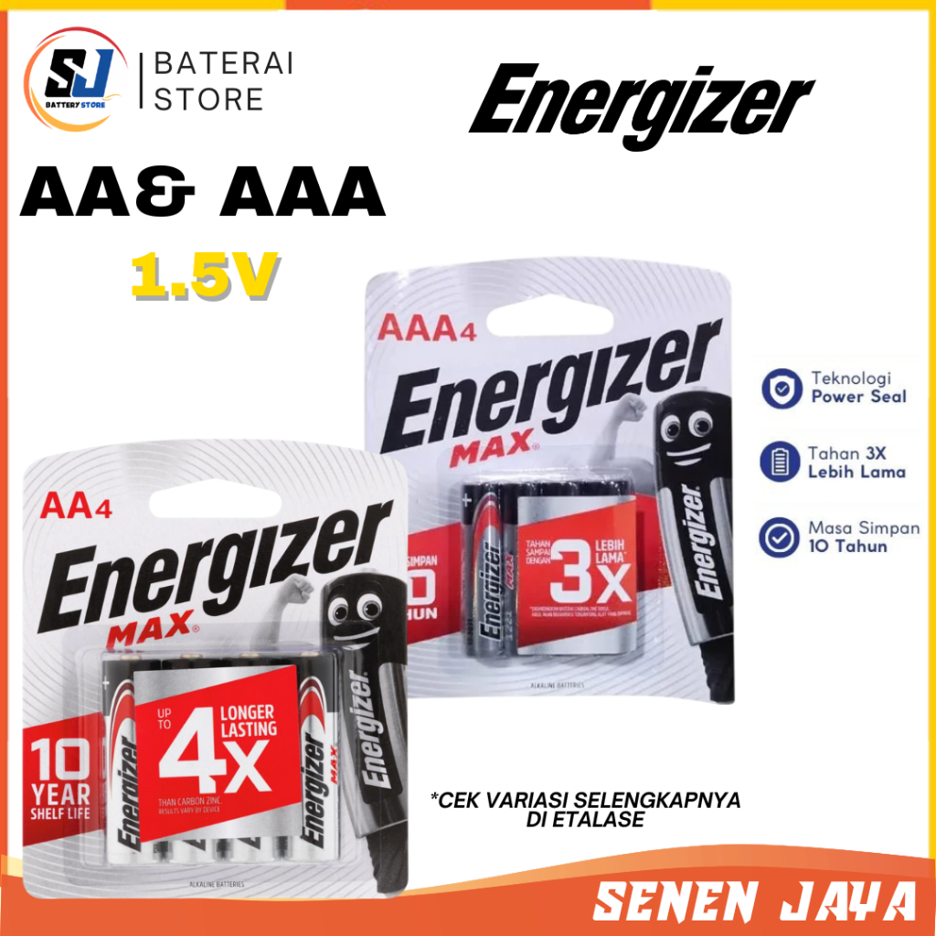 Jual PROMO!!! Baterai AA Energizer MAX AA 1.5V Isi 2 & 4 PCS Baterai AAA A3 Energizer MAX 2 & 4 ...