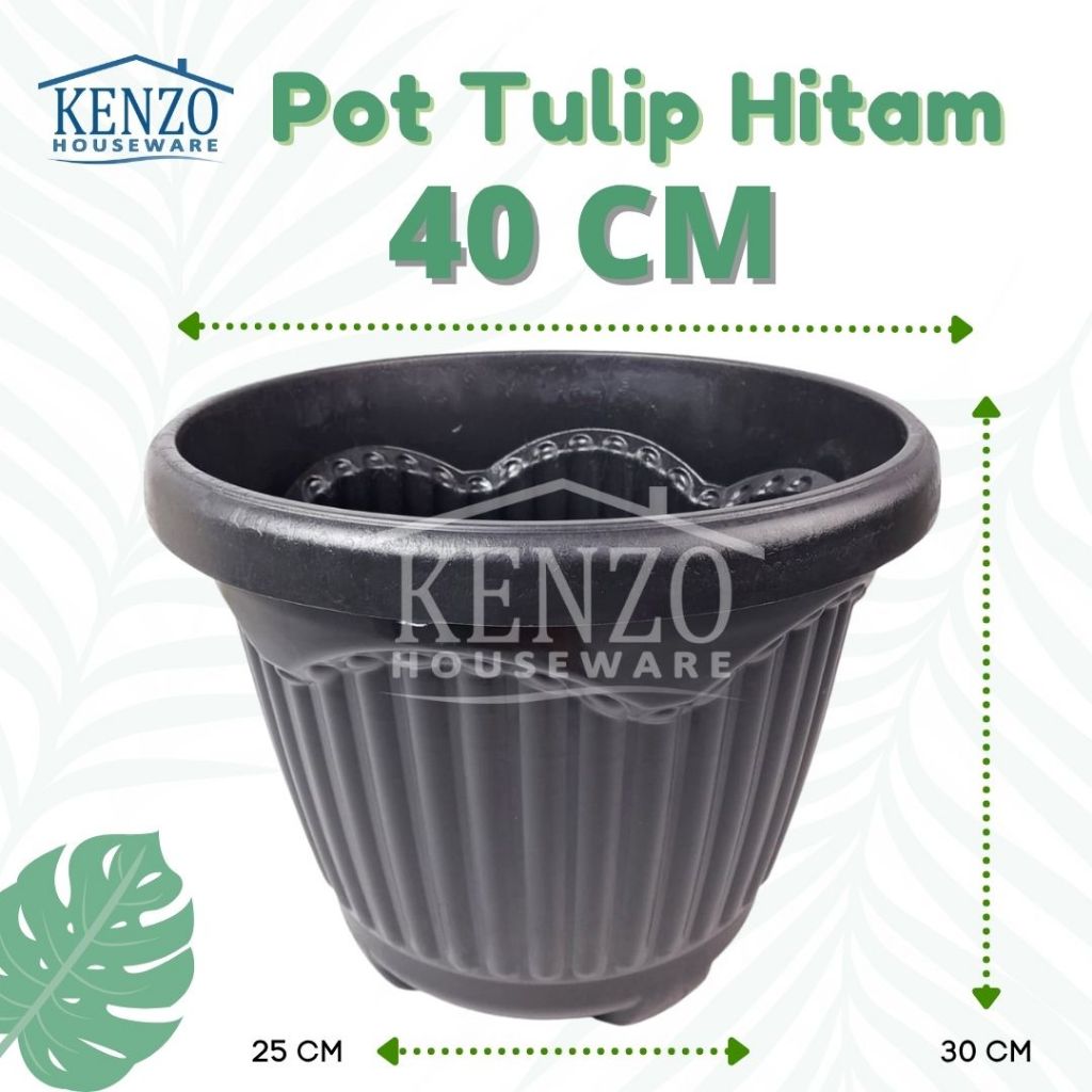 Jual Pot 40 CM Pot Tulip HITAM TABITHA Pot Bunga Tanaman Hias Pot Bunga ...