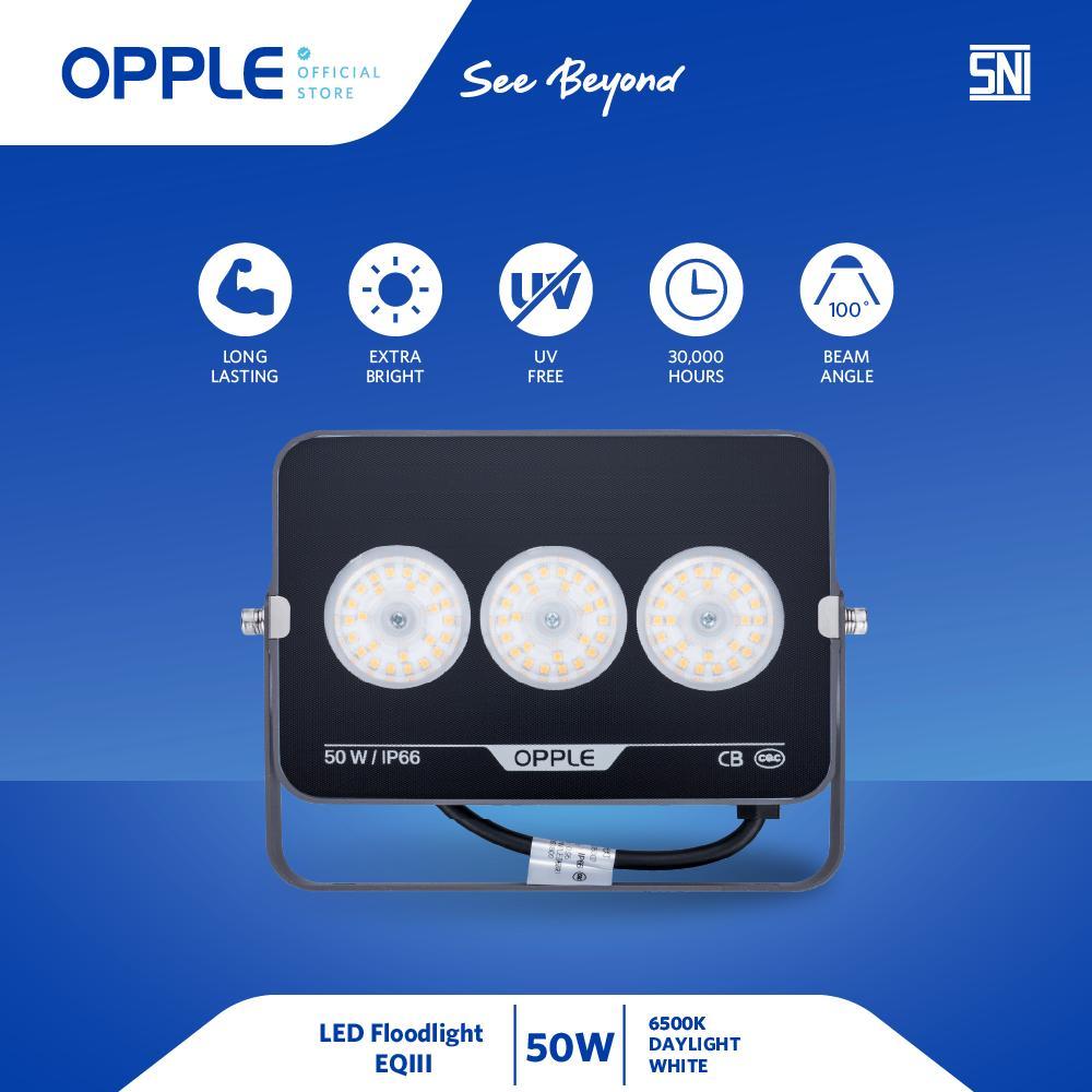 Jual OPPLE Lampu LED Floodlight 50W 6500K EQ III Putih | Shopee Indonesia