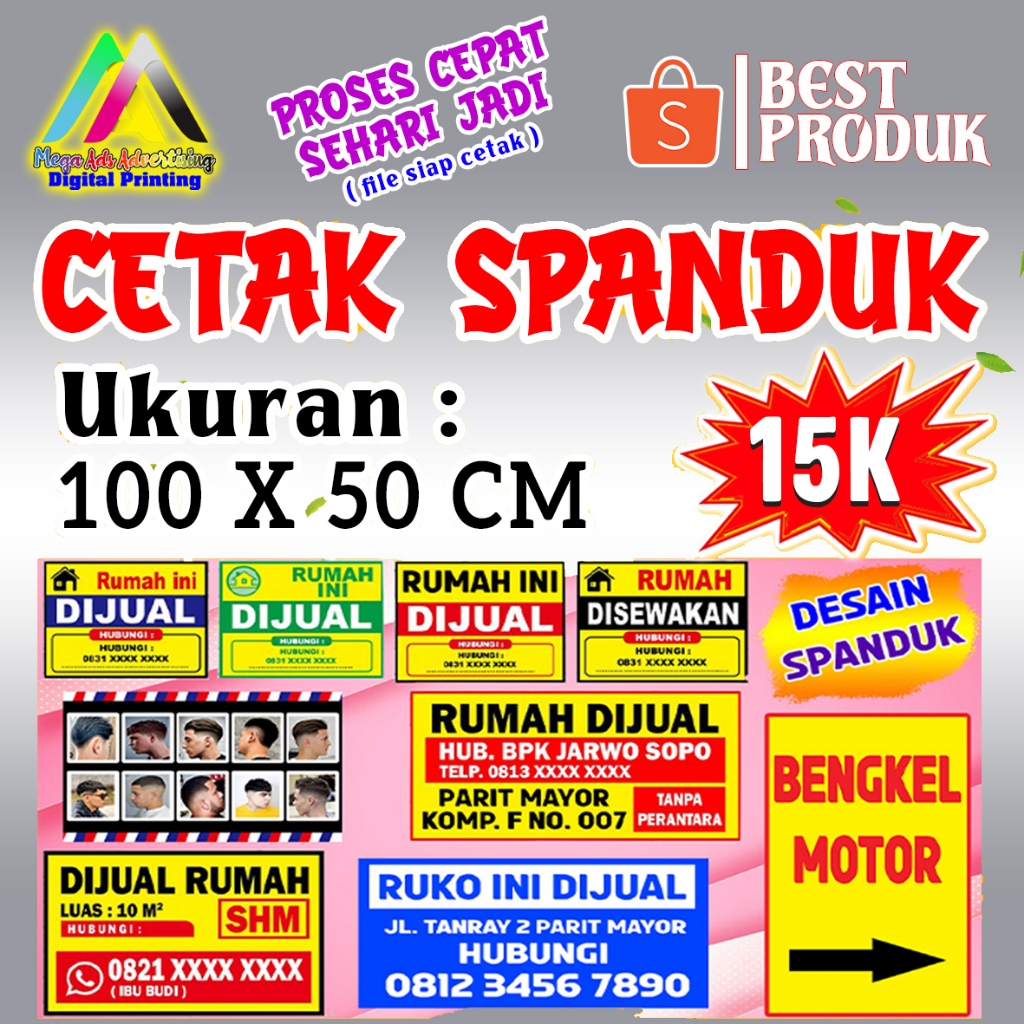 Jual Spanduk / Banner DIJUAL UKURAN 100 x 50 cm | Shopee Indonesia