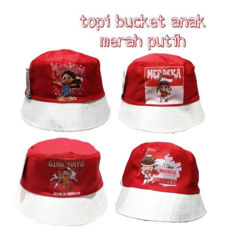 Jual Topi bucket anak merah putih kemerdekaan special agustusan ...