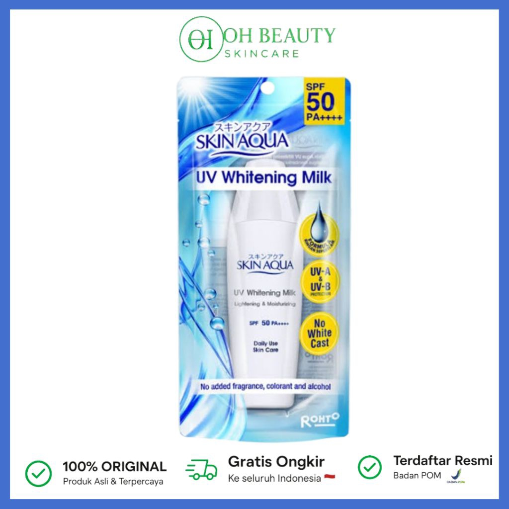 Jual Skin Aqua UV Sunscreen Whitening Milk SPF 50 PA++++ 40G | Shopee Indonesia