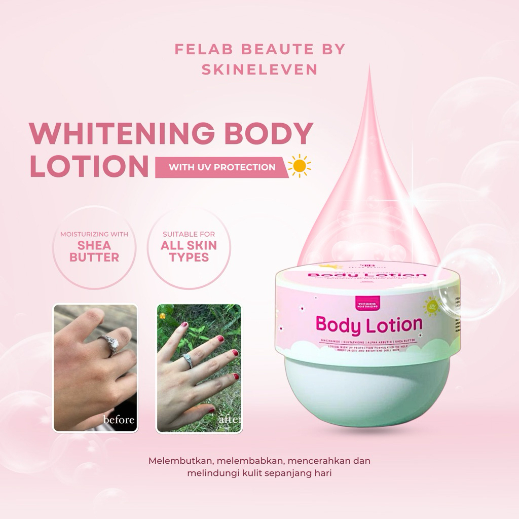 Jual FELAB BEAUTE - BODY LOTION WHITENING AND MOISTURIZING (free mini booster) | Shopee Indonesia
