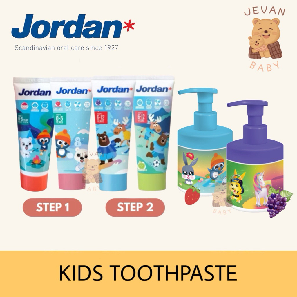 Jual Jordan Baby & Kids Toothpaste Step 1 Step 2 TUBE 35gr / PUMP 188gr ...