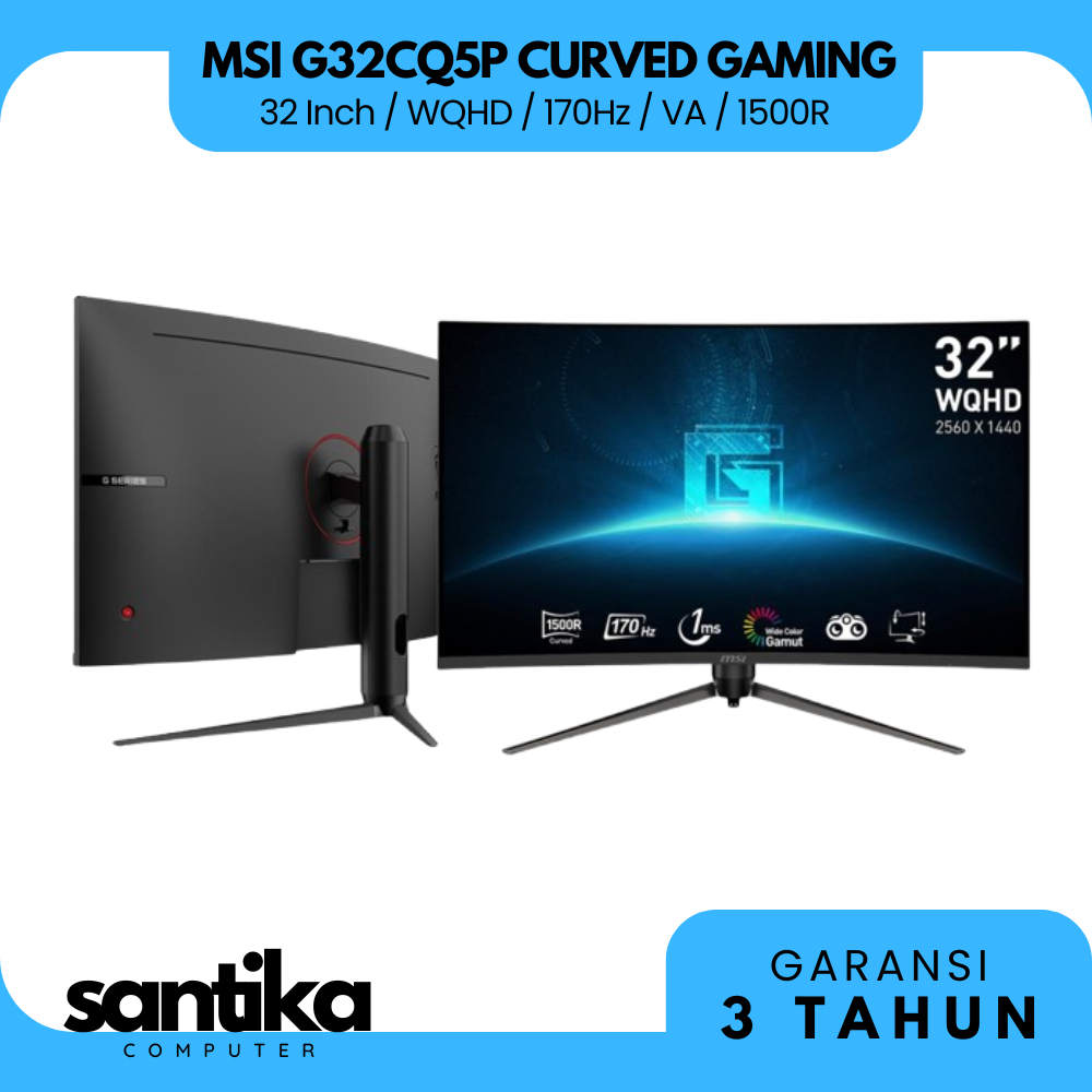 Jual MSI Monitor Gaming Curved 32" G32CQ5P 170Hz 2560 x 1440 WQHD 1500R ...