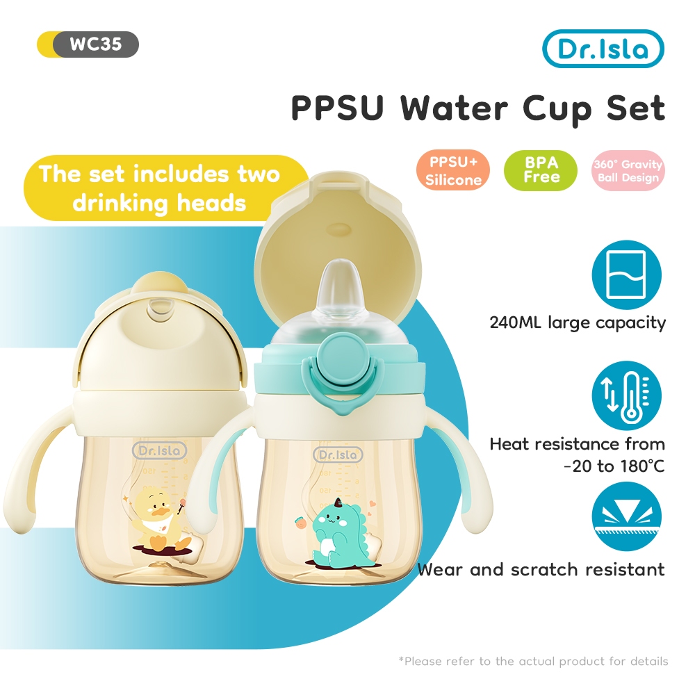 Jual Dr.isla Dot Bayi Botol Susu PPSU 240ml Botol Minum Bayi BPA Free ...