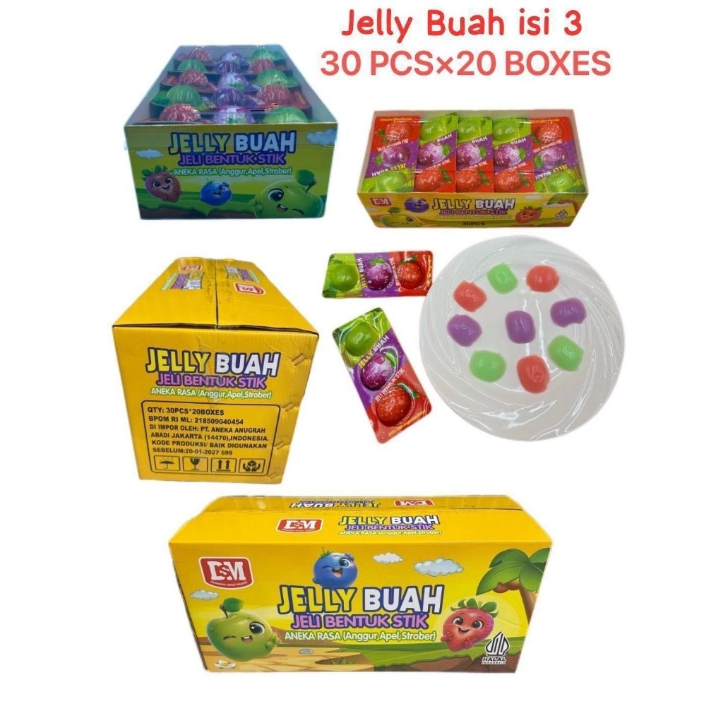 Jual Permen Cemilan Snack Jelly Jeli Buah Fruit Strip Mainan Anak Murah ...