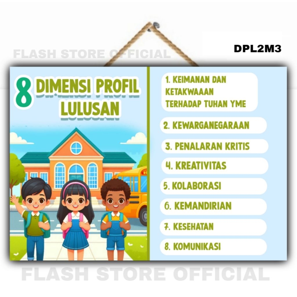 Jual Hiasan dinding JUMBO Size 40x30 cm 8 DIMENSI PROFIL LULUSAN gantungan pajangan dinding ...