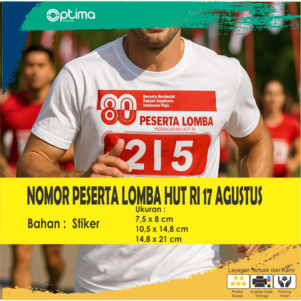 Jual Stiker Nomor Dada Peserta Lomba Perayaan peringatan HUT ...