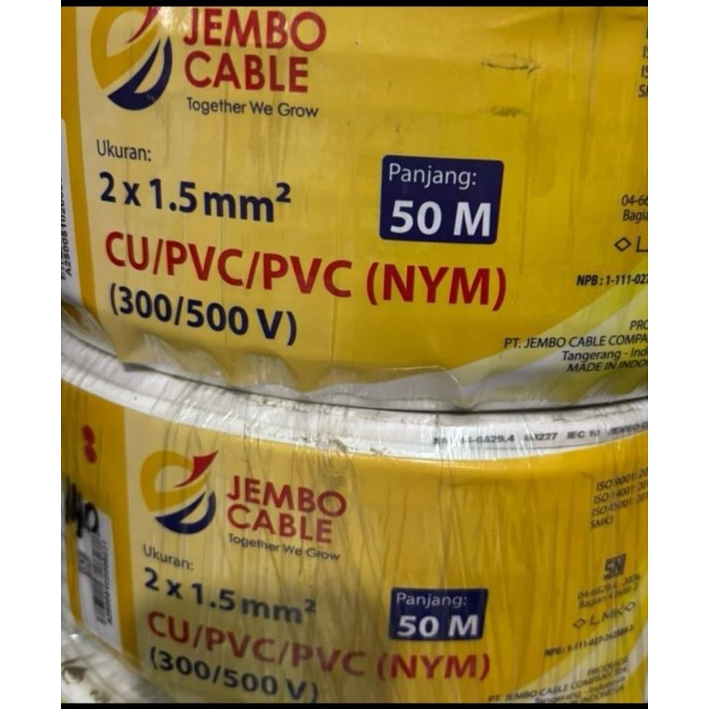 Jual KABEL JEMBO NYM 2X1.5MM 50METER | Shopee Indonesia