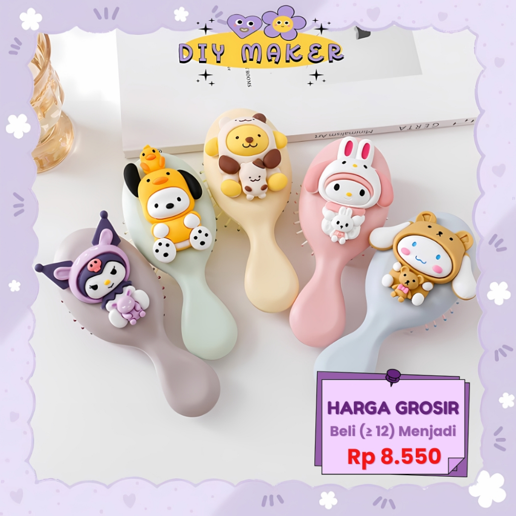 Jual DM Sisir Rambut Anak 3D Karakter Kuromi Melody Comb Sisir Lucu ...