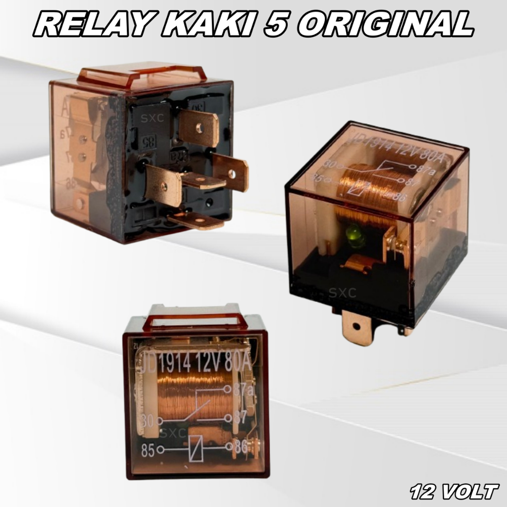 Jual ORIGINAL RELAY KAKI 5 12 VOLT 80 AMPER RELAY KLAKSON 5 KAKI ...