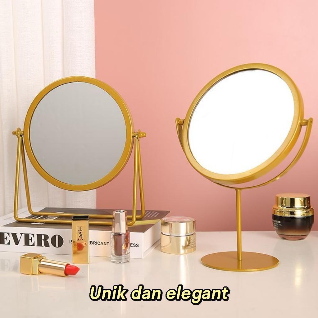 Jual Cermin Rias Kaca Makeup Standing Mirror Minimalist Gold.Cermin ...