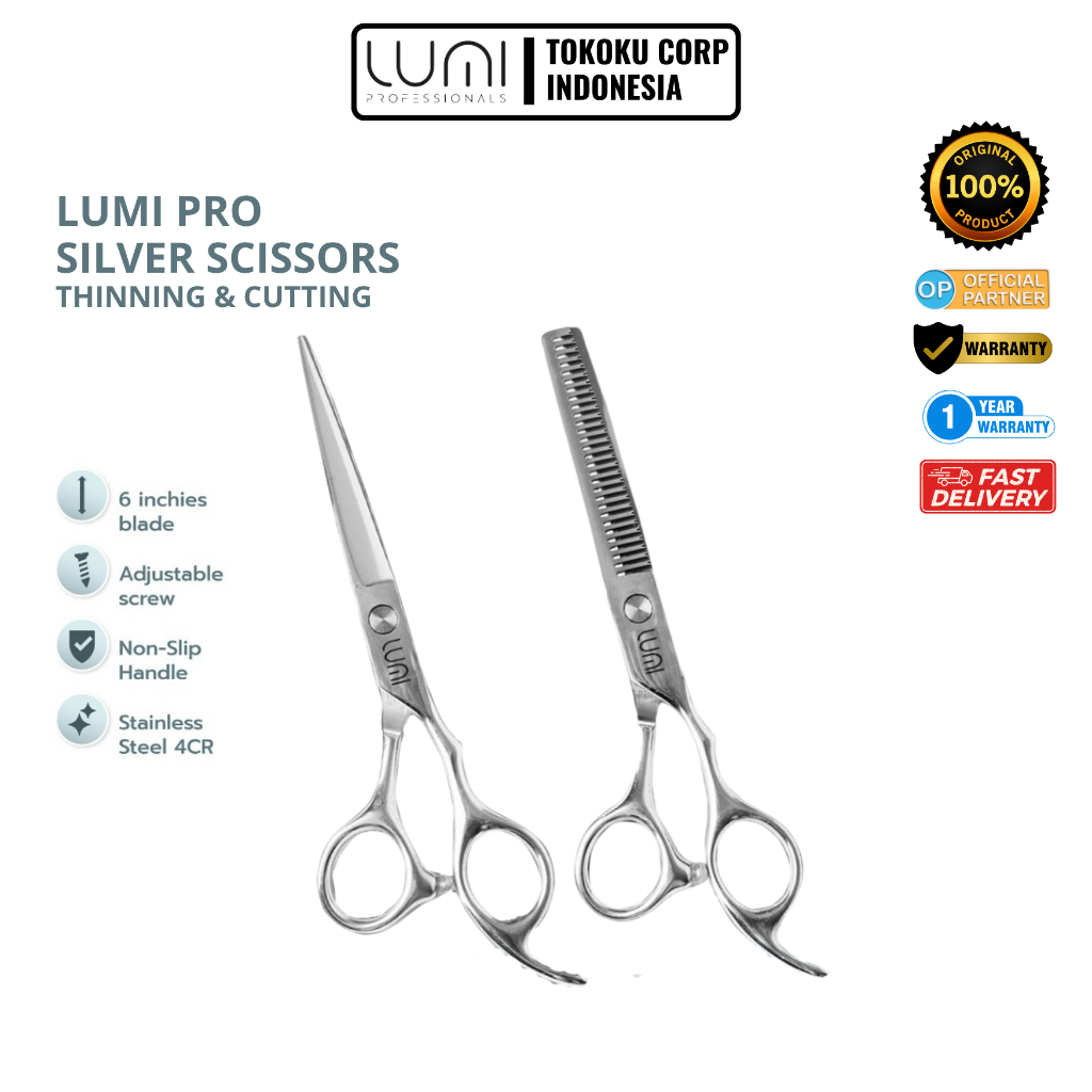 Jual ORIGINAL Lumi Pro Silver Hair Scissors Gunting Rambut ukuran 6inch ...