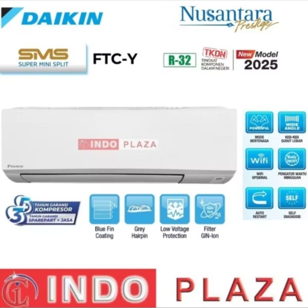 Jual AC DAIKIN NUSANTARA 1 PK FTC-25YV NEW 2025 | Shopee Indonesia