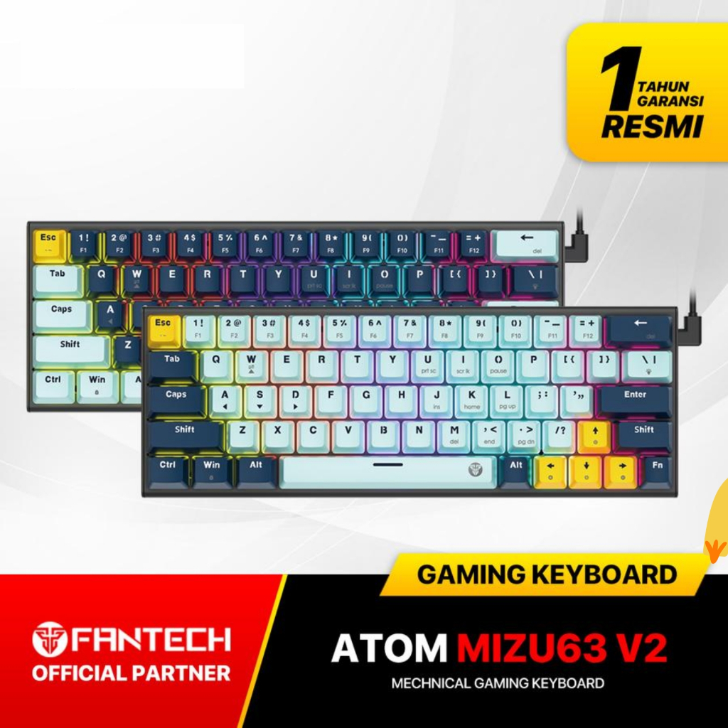 Jual Fantech Atom63 Atom-63 MK874V2 Mizu Edition Wired Mechanical ...