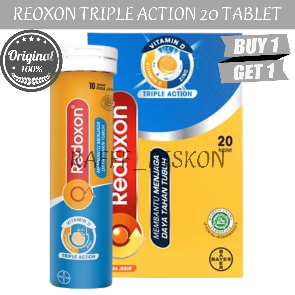 Jual Redoxon Triple Action 20 Tablet + 20 Tablet / BELI 1 BOX GRATIS 1 ...