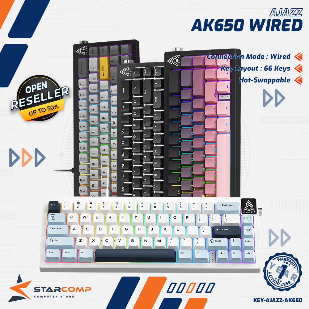 Jual Ajazz AK650 / AK-650 Mechanical Keyboard Wired Connection RGB ...